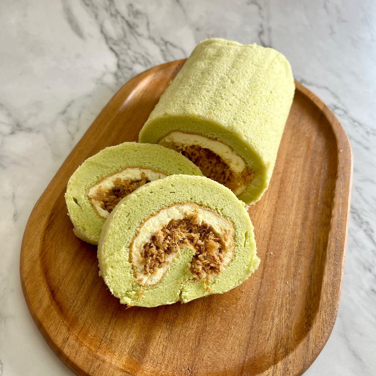 Pandan Floss Swiss Roll – Chop Hup Chong
